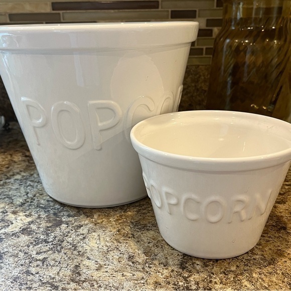 Accents | Ceramic Popcorn Planters Buckets White Set Of Two | Poshmark